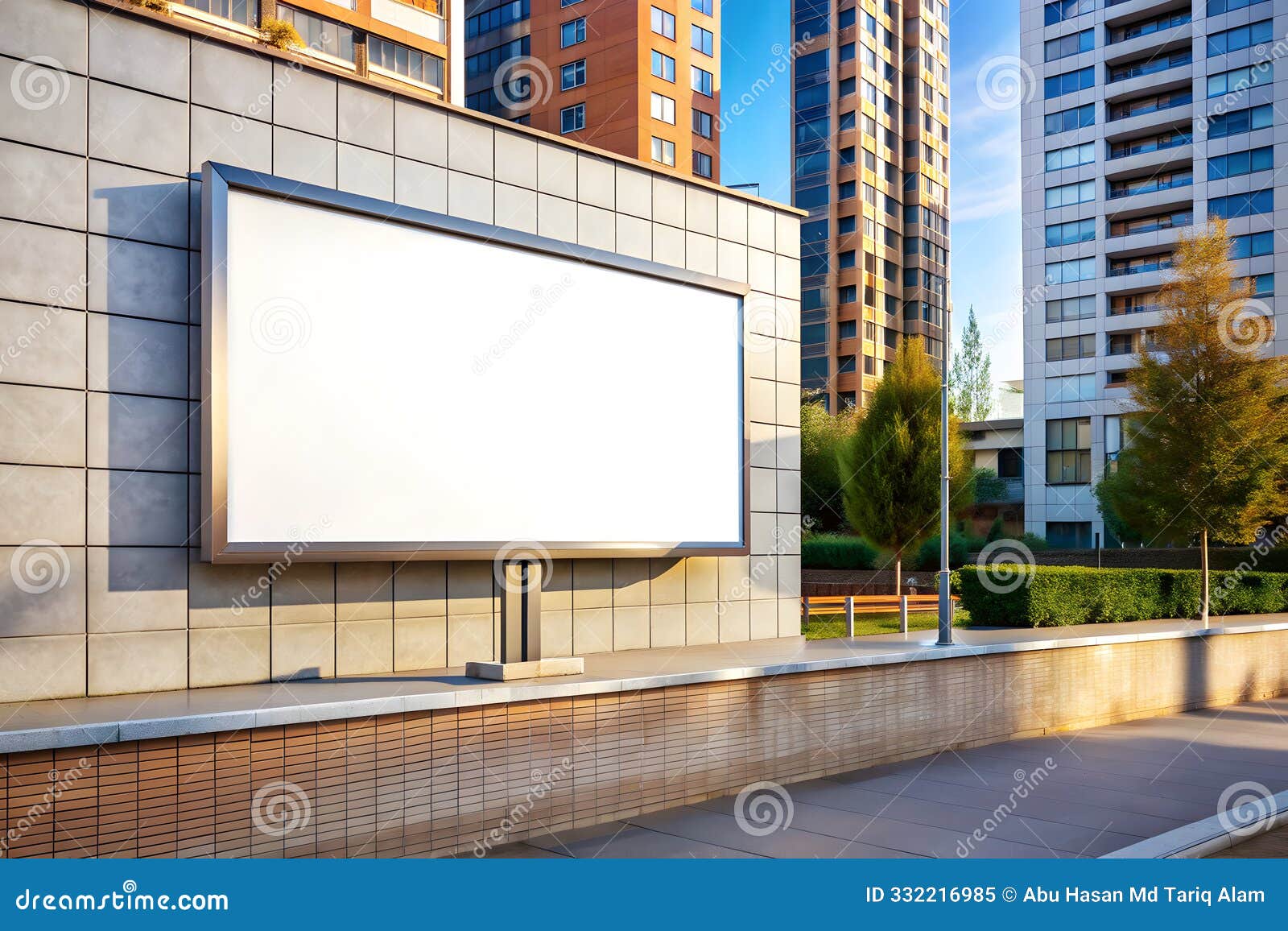 Blank Horizontal Billboard Mockup with Urban Backdrop Stock ...