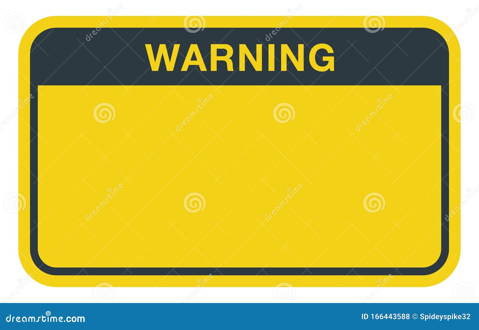 Blank Horizontal Box of Warning Sign with Text on Top Stock Vector ...
