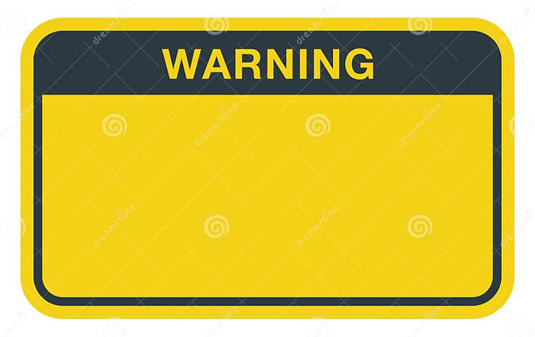 Blank Horizontal Box of Warning Sign with Text on Top Stock Vector ...