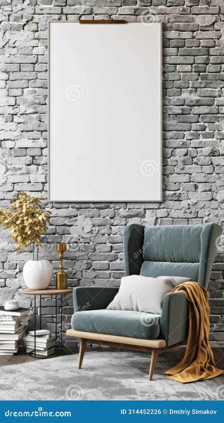 Blank Horizontal Poster Mockup Stock Illustration - Illustration of ...