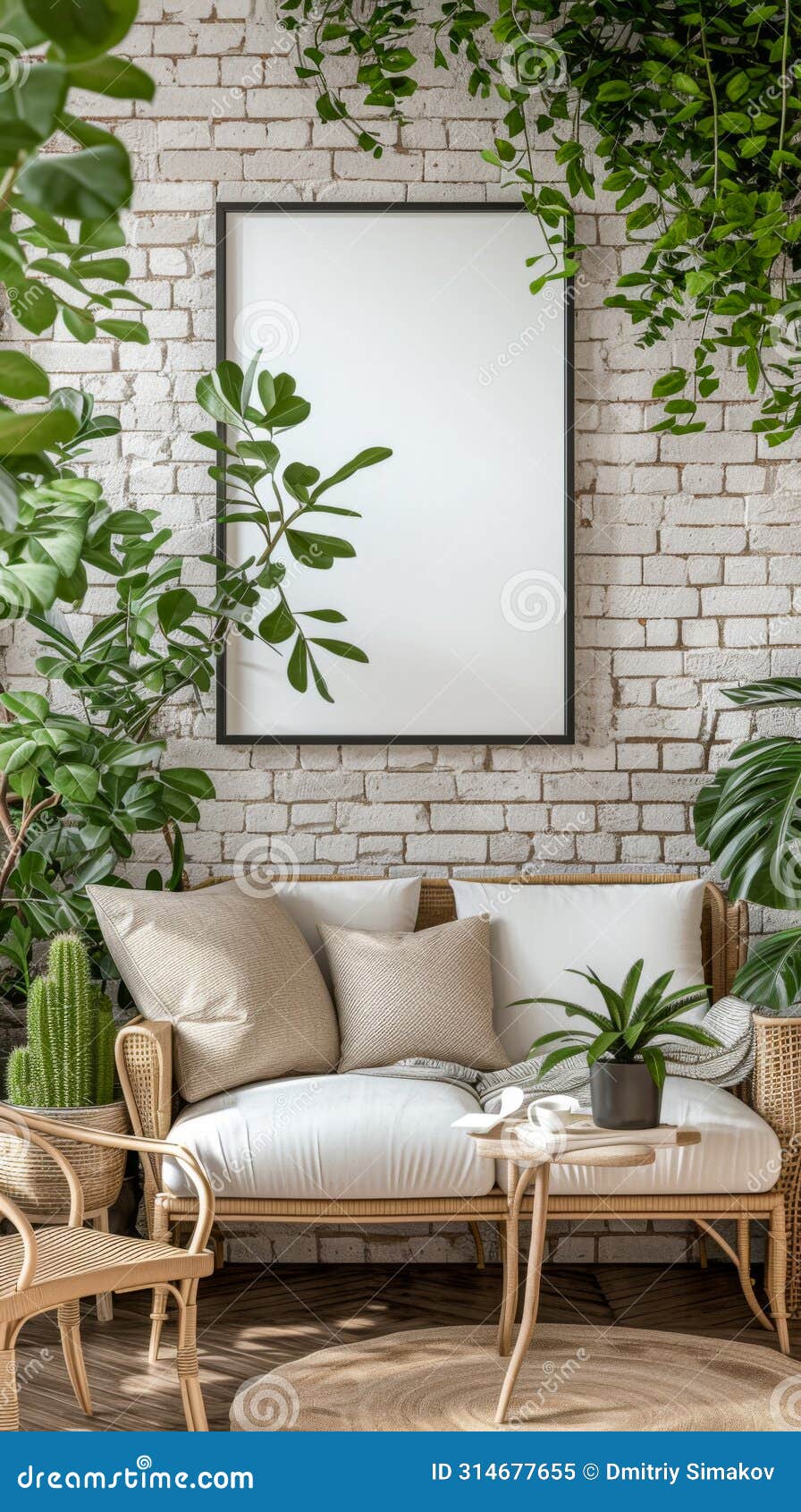 Blank Horizontal Poster Mockup Stock Illustration - Illustration of ...