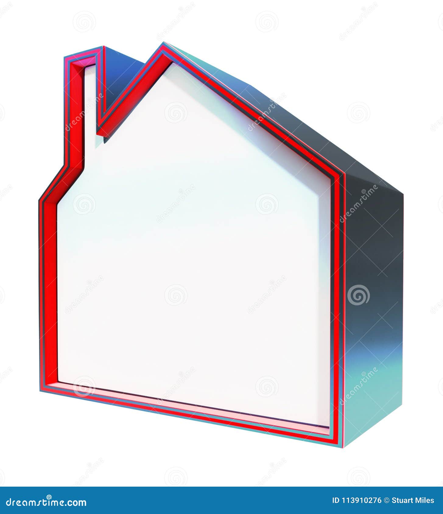 Blank House Shows Home Copyspace 3d Rendering Stock Illustration ...