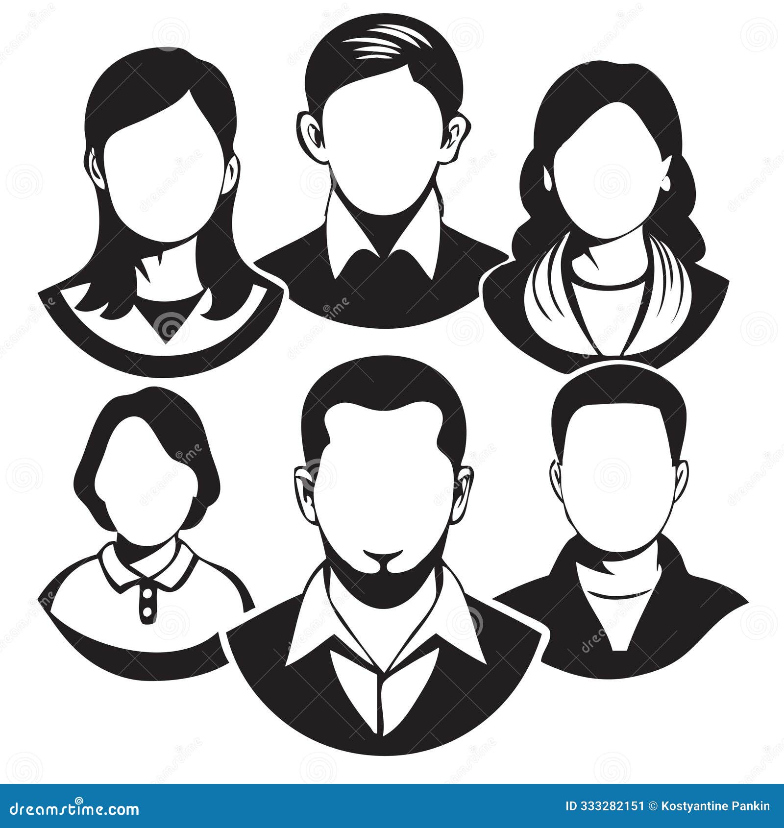 Blank human faces stock illustration. Illustration of design - 333282151