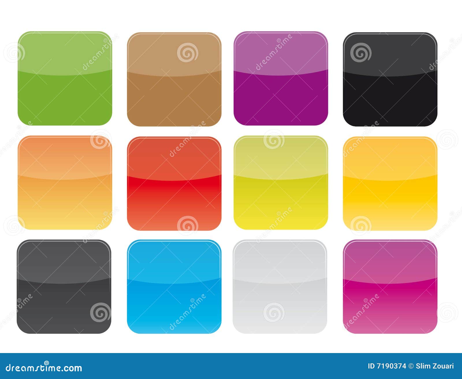 Blank icons set stock illustration. Illustration of blue - 7190374