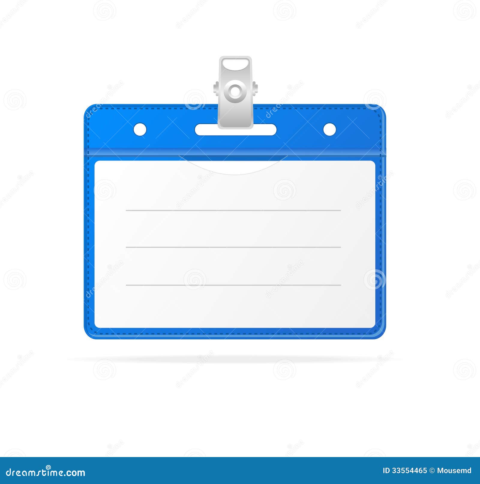 Blank ID (identification Card ) Badge Isolated Stock Vector ...