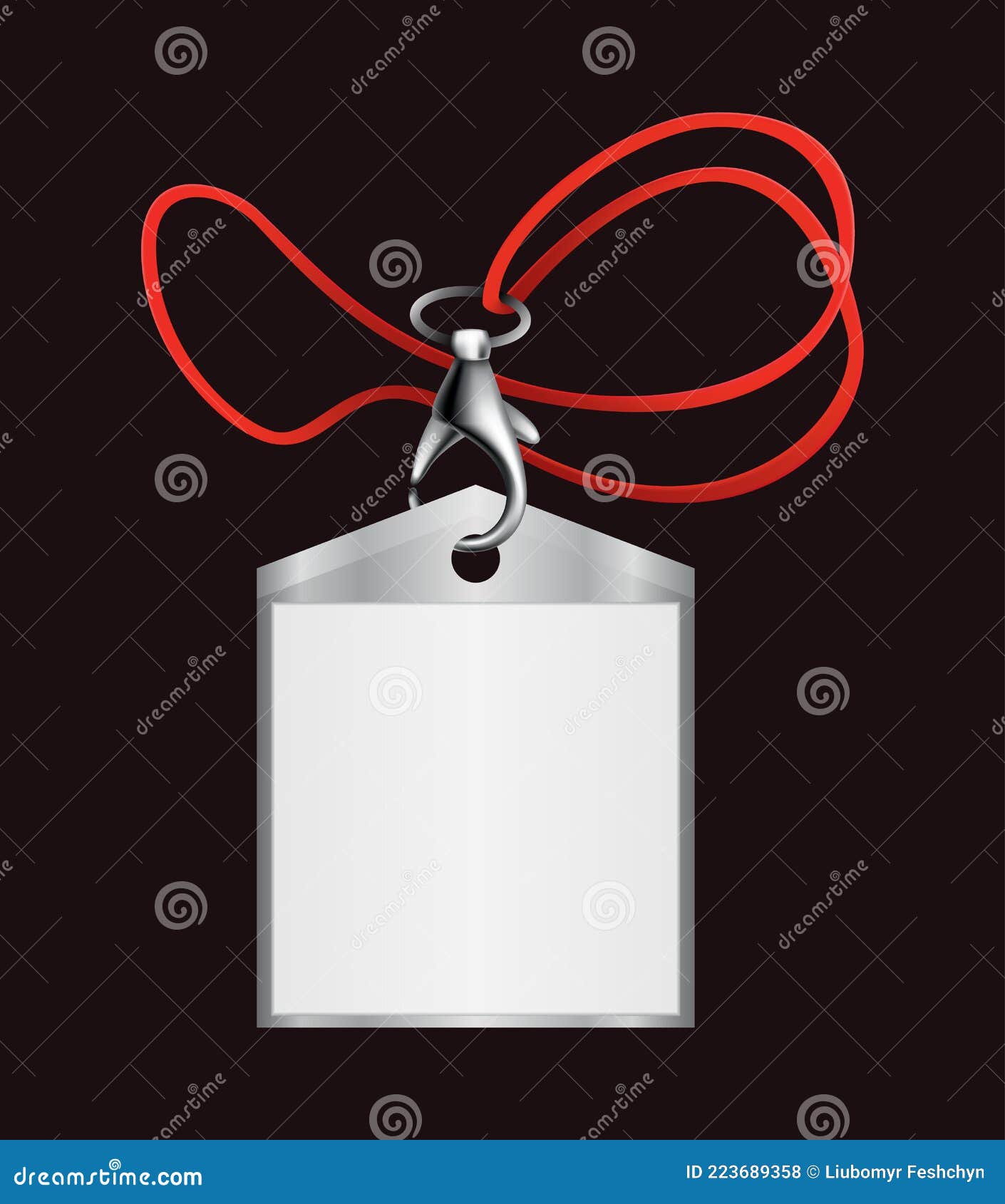 Name Tag Holder Badge With Lanyard Retractor Vector Templates ...