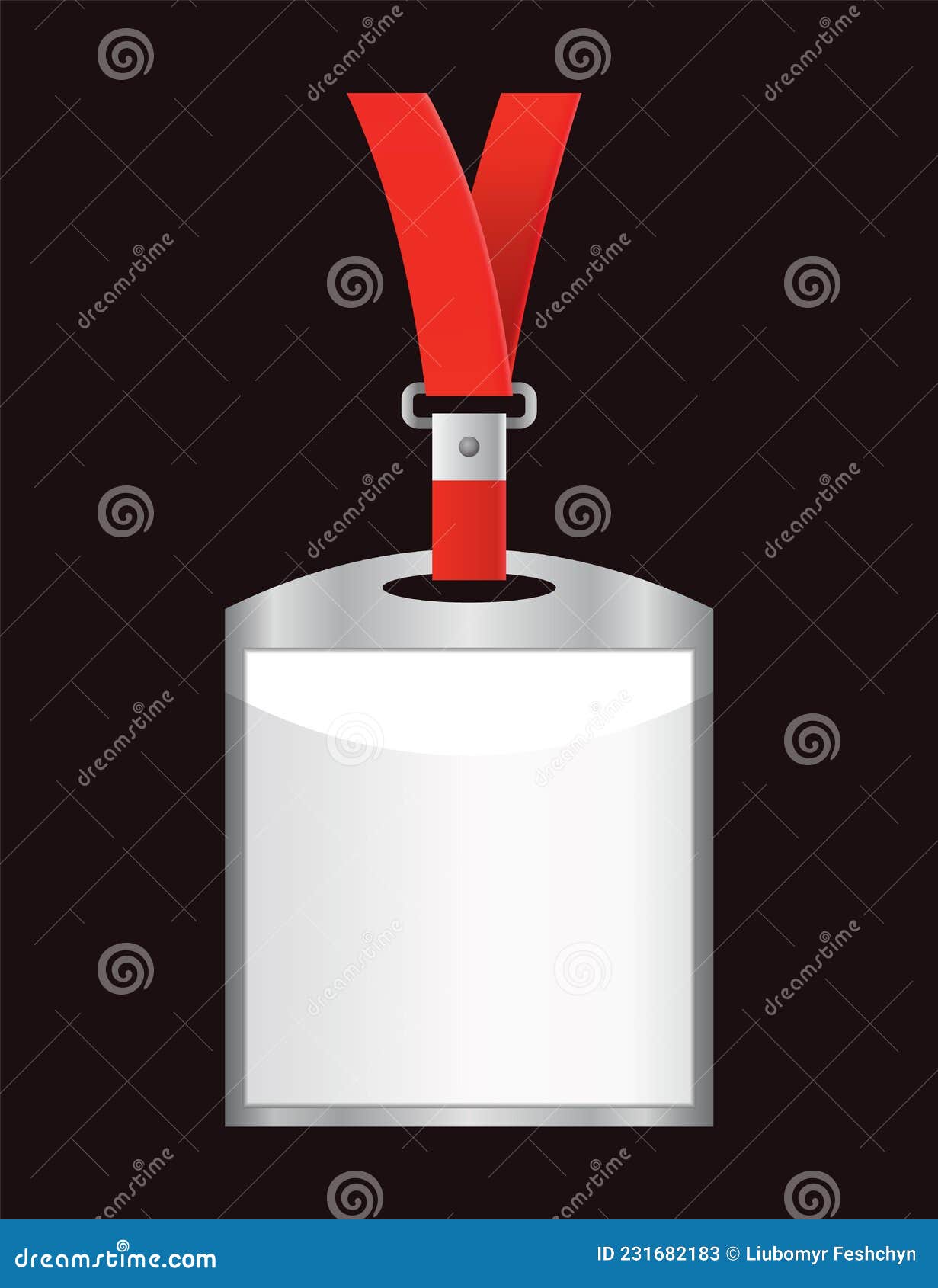 Blank Identification Badge. Template of Plastic Plastic Name Holder ...