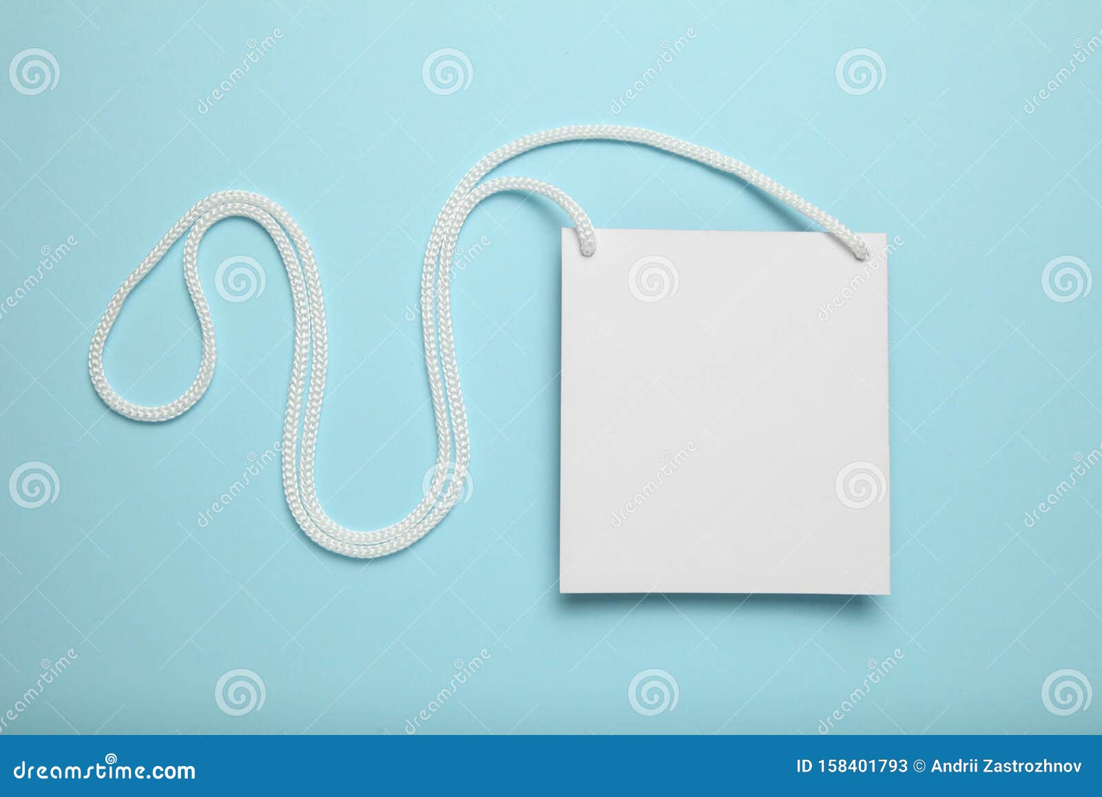 Blank Identity Name Card Isolated on Blue Background, Mockup Stock ...