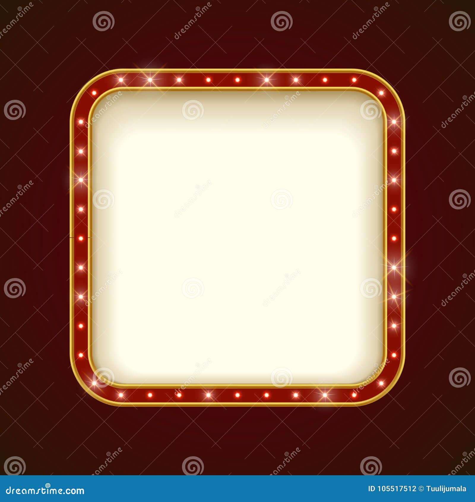 Blank Illuminated Rounded Square Marquee Frame Stock Vector ...