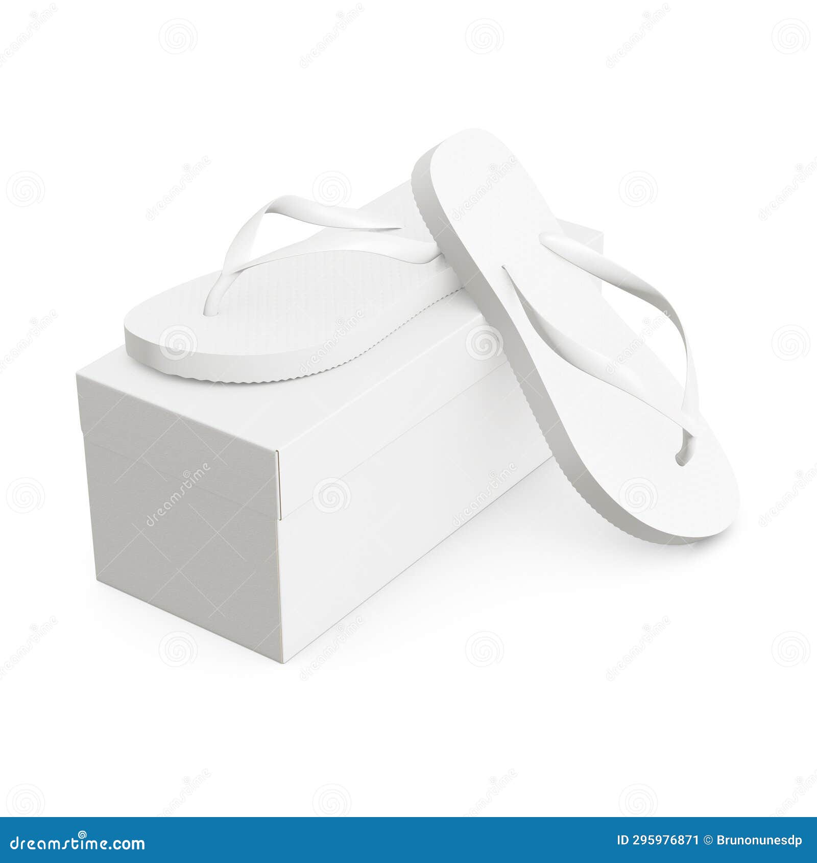 A Blank Image of a Flip Flop with a Box Isolated on a White Background ...