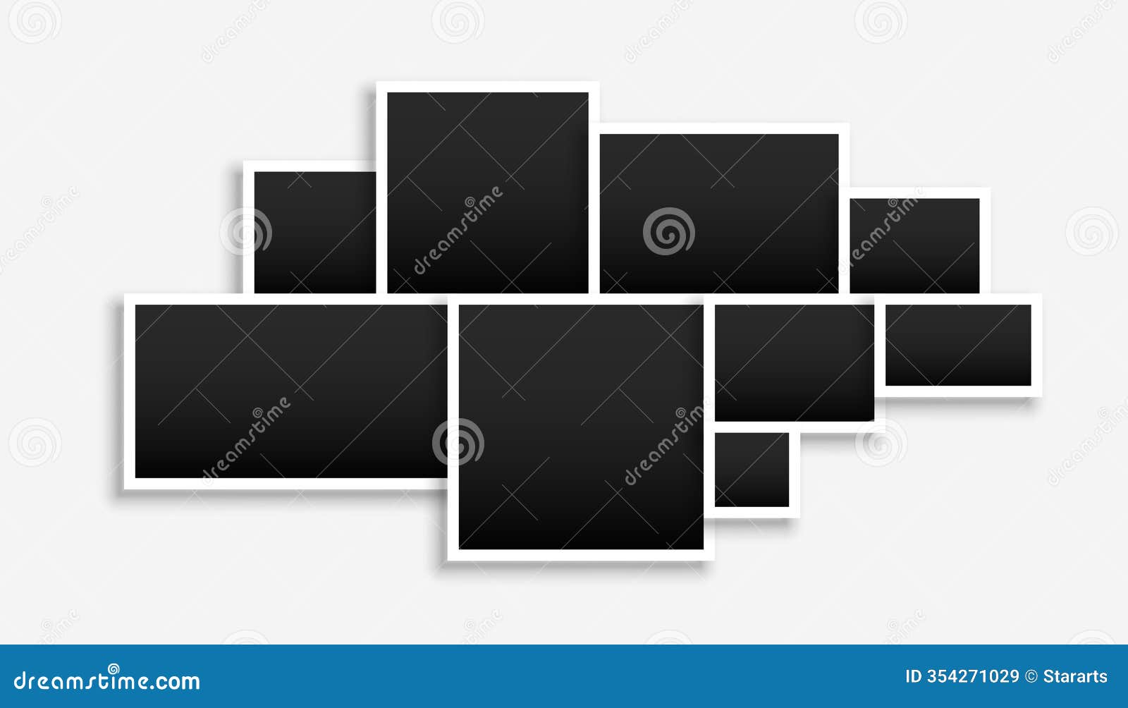 Blank Image Frame Grid Collage Mockup Template Stock Illustration ...