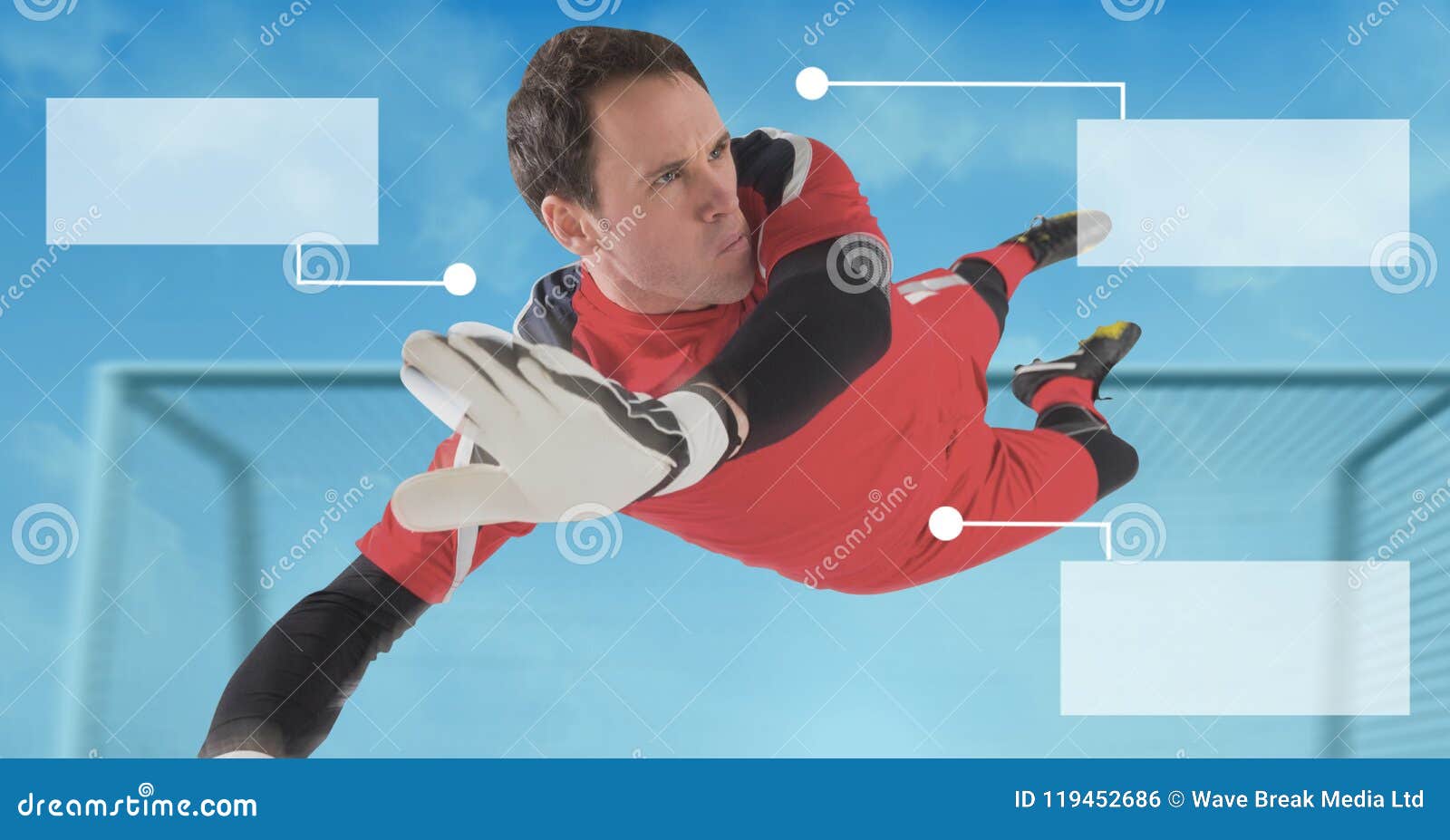 Blank Infographic Panels and Soccer Goalkeeper Stock Photo - Image of ...