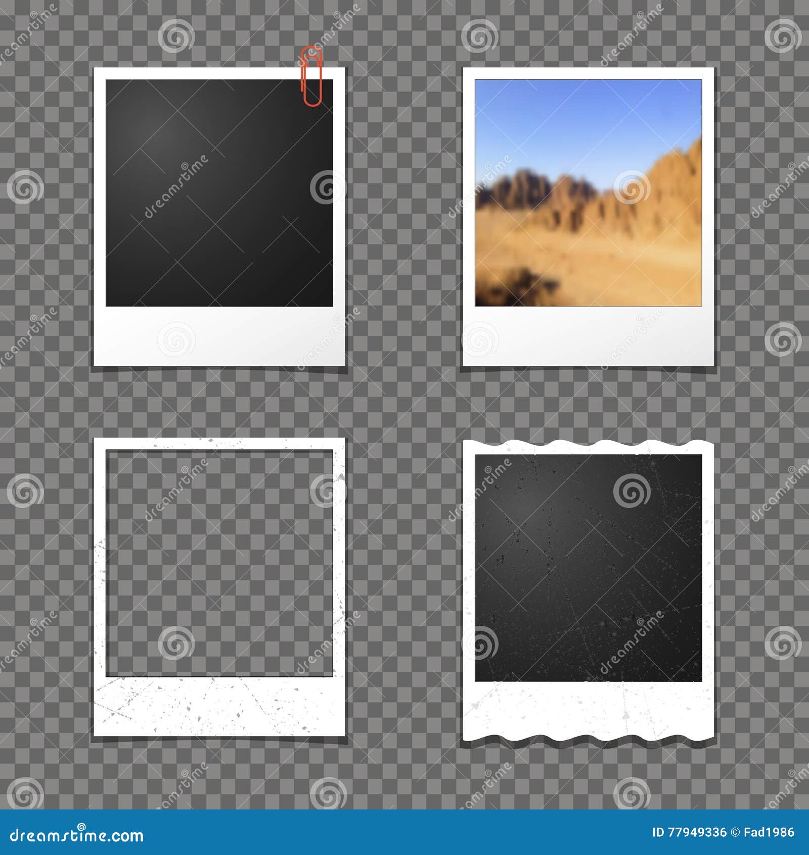 Blank instant photo frames stock vector. Illustration of background ...