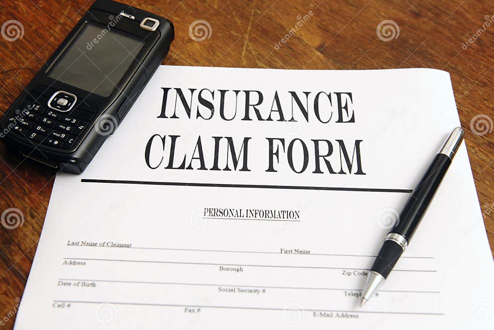 Blank insurance claim form stock image. Image of compensate - 13783315