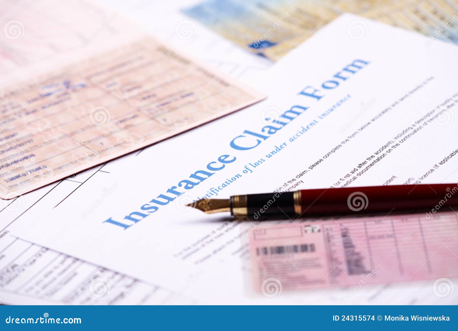 Blank insurance claim form stock photo. Image of desk - 24315574