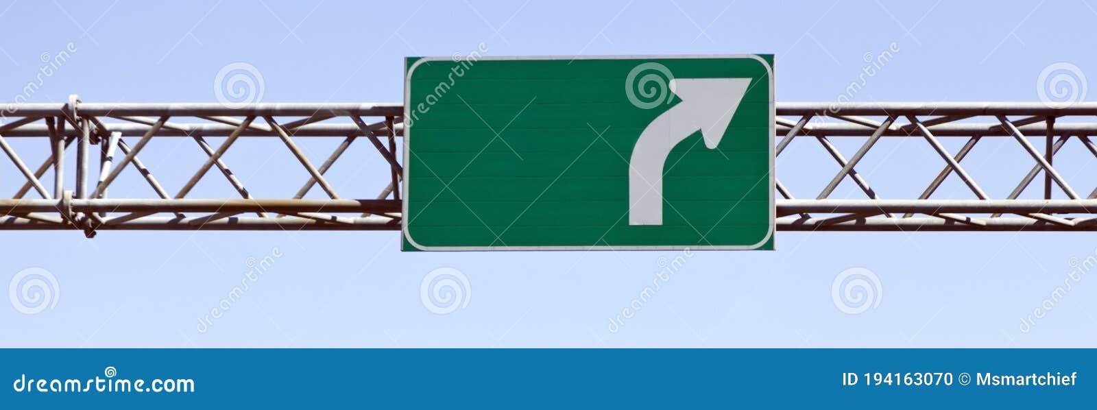 Blank Interstate Exit Sign with Exit Arrow. Stock Photo - Image of ...