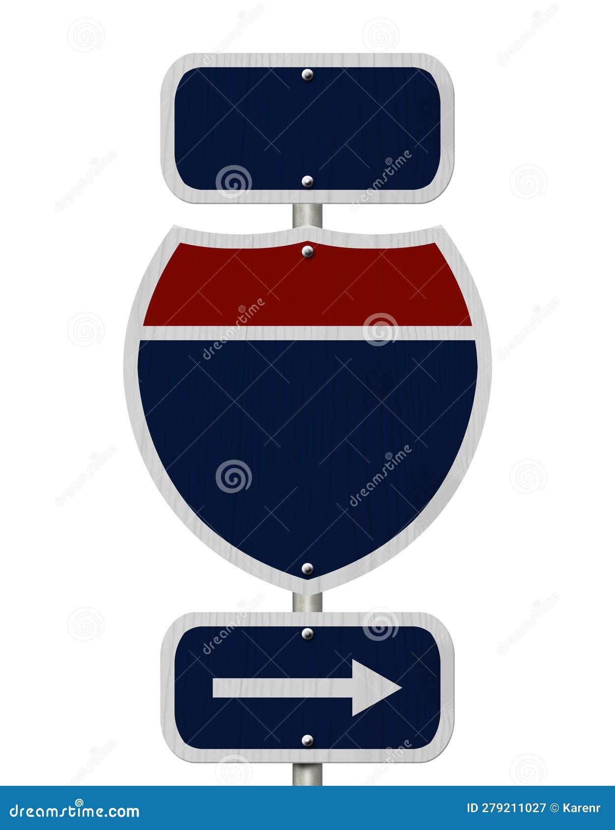 Blank Interstate Sign for Your Message Stock Illustration ...