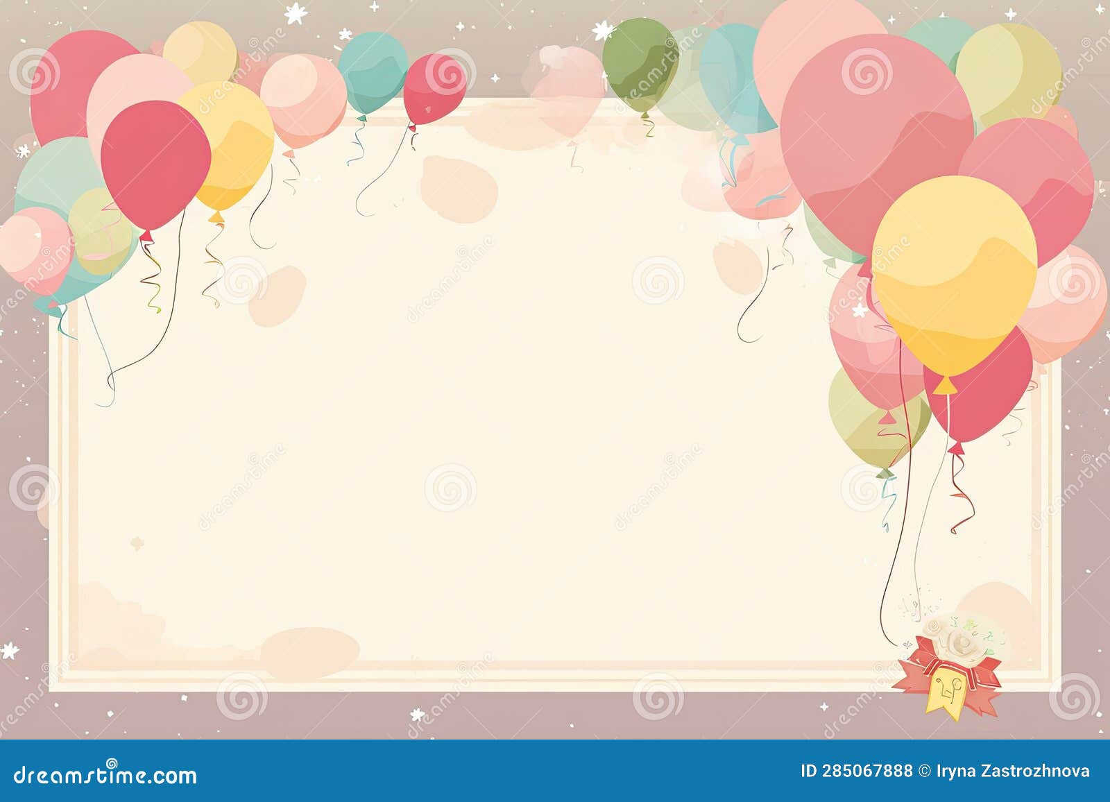 A Blank Invitation Card with a Border of Colorful Balloons Stock ...