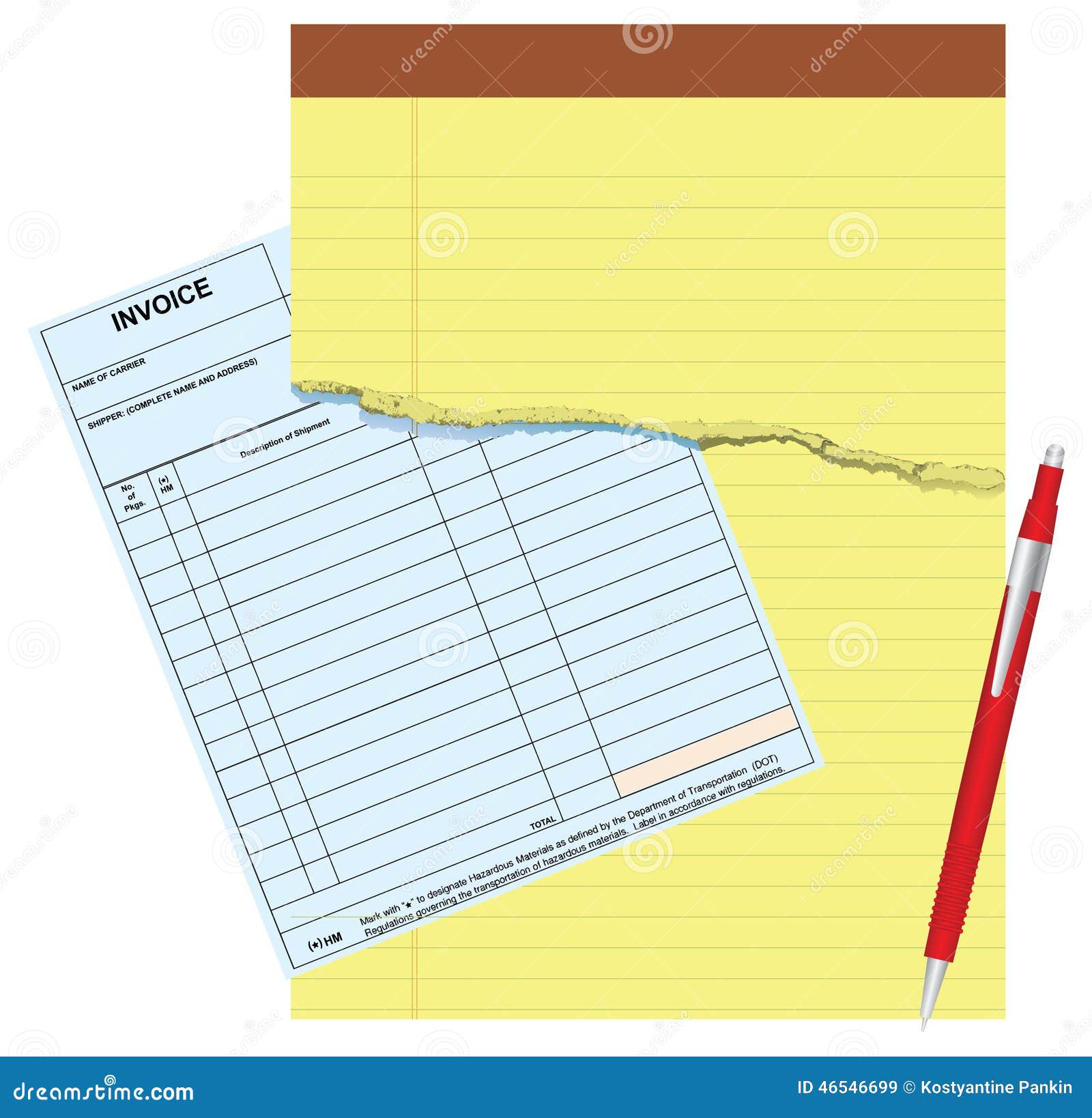 Blank Invoice Cartoon Vector | CartoonDealer.com #46546699