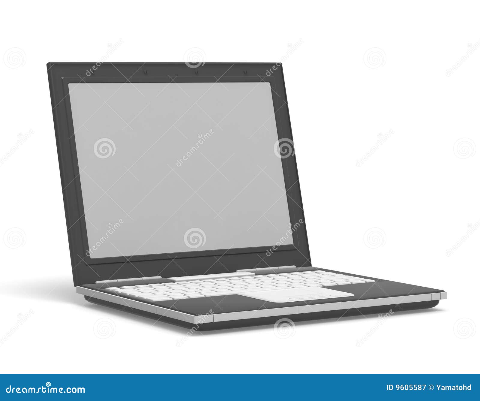 Blank isolated laptop stock illustration. Illustration of black - 9605587