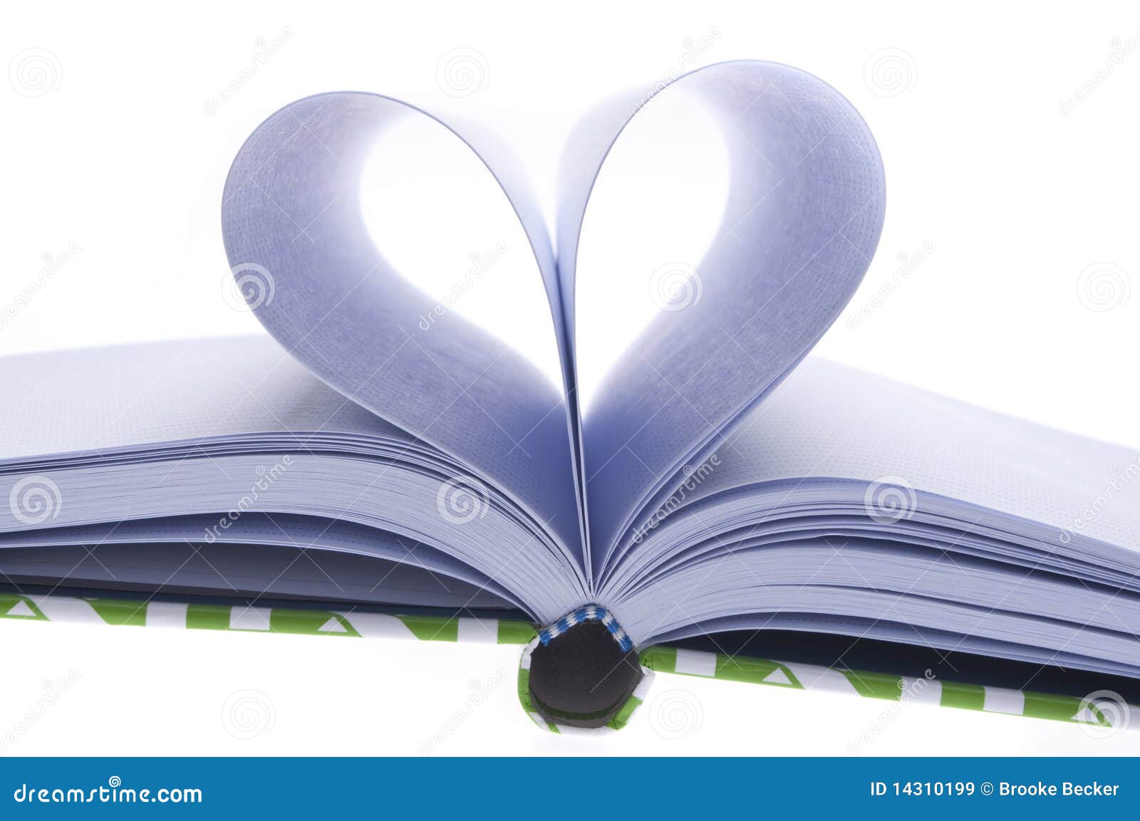 Blank Journal with Pages Folded in a Heart Shape Stock Image - Image of ...