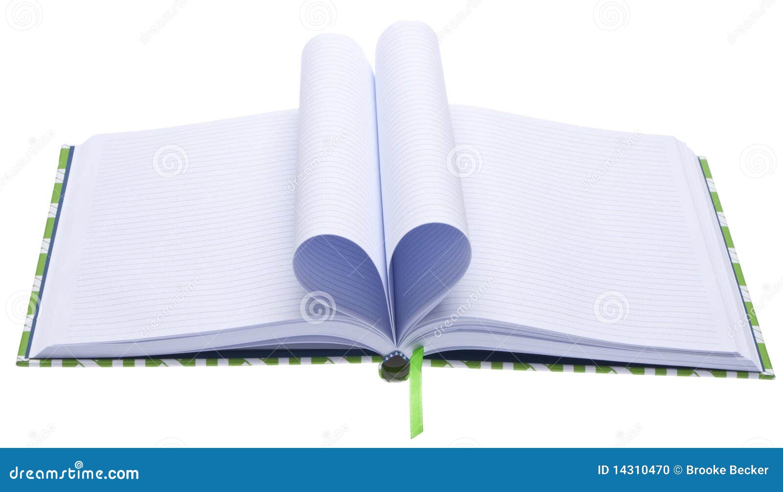 Blank Journal with Pages Folded in a Heart Shape Stock Photo - Image of ...