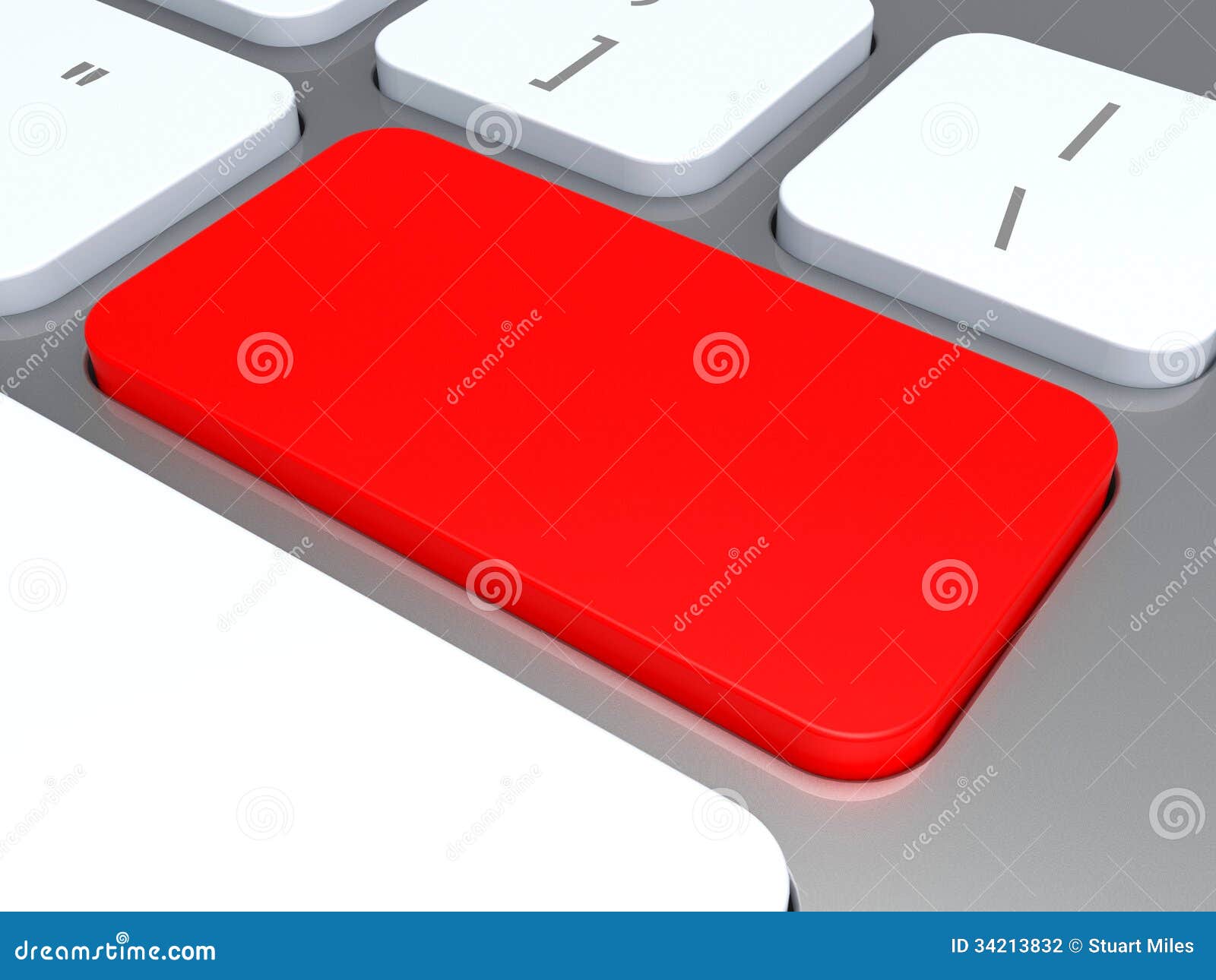 Blank Keyboard Key Shows Red Empty Copyspace Keypad Stock Illustration ...