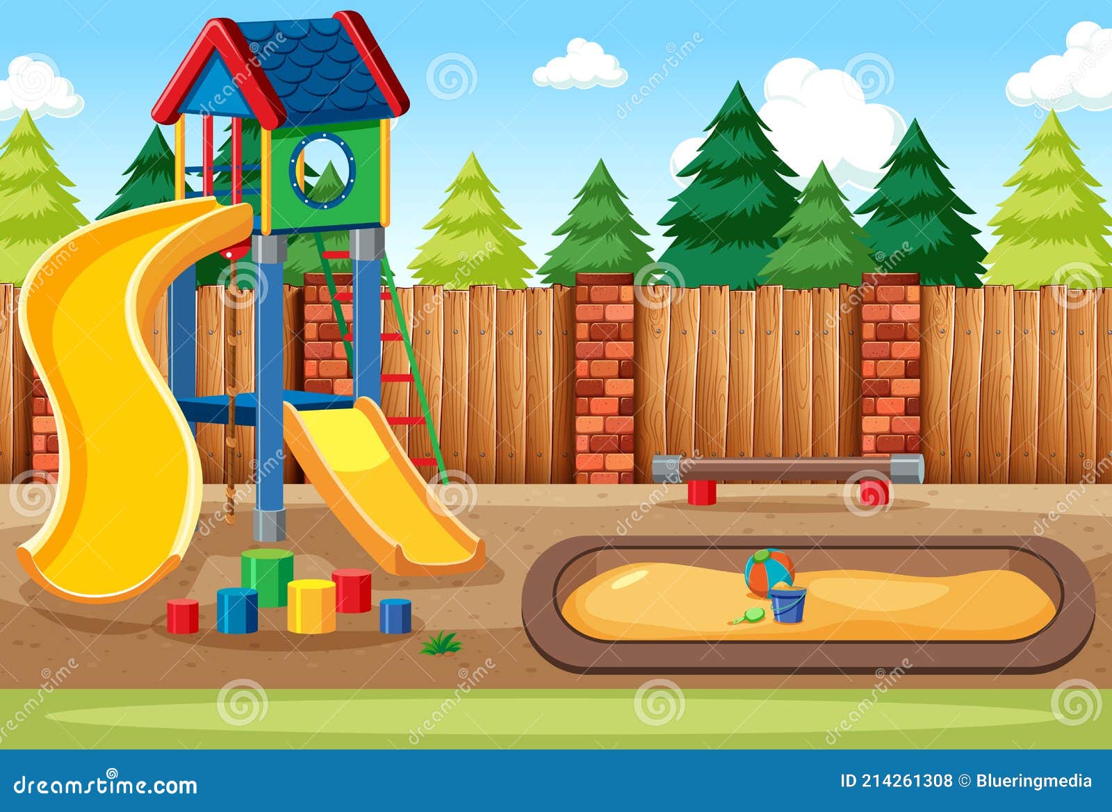 Blank Playground Template Happy Kids Poster Design Vector ...