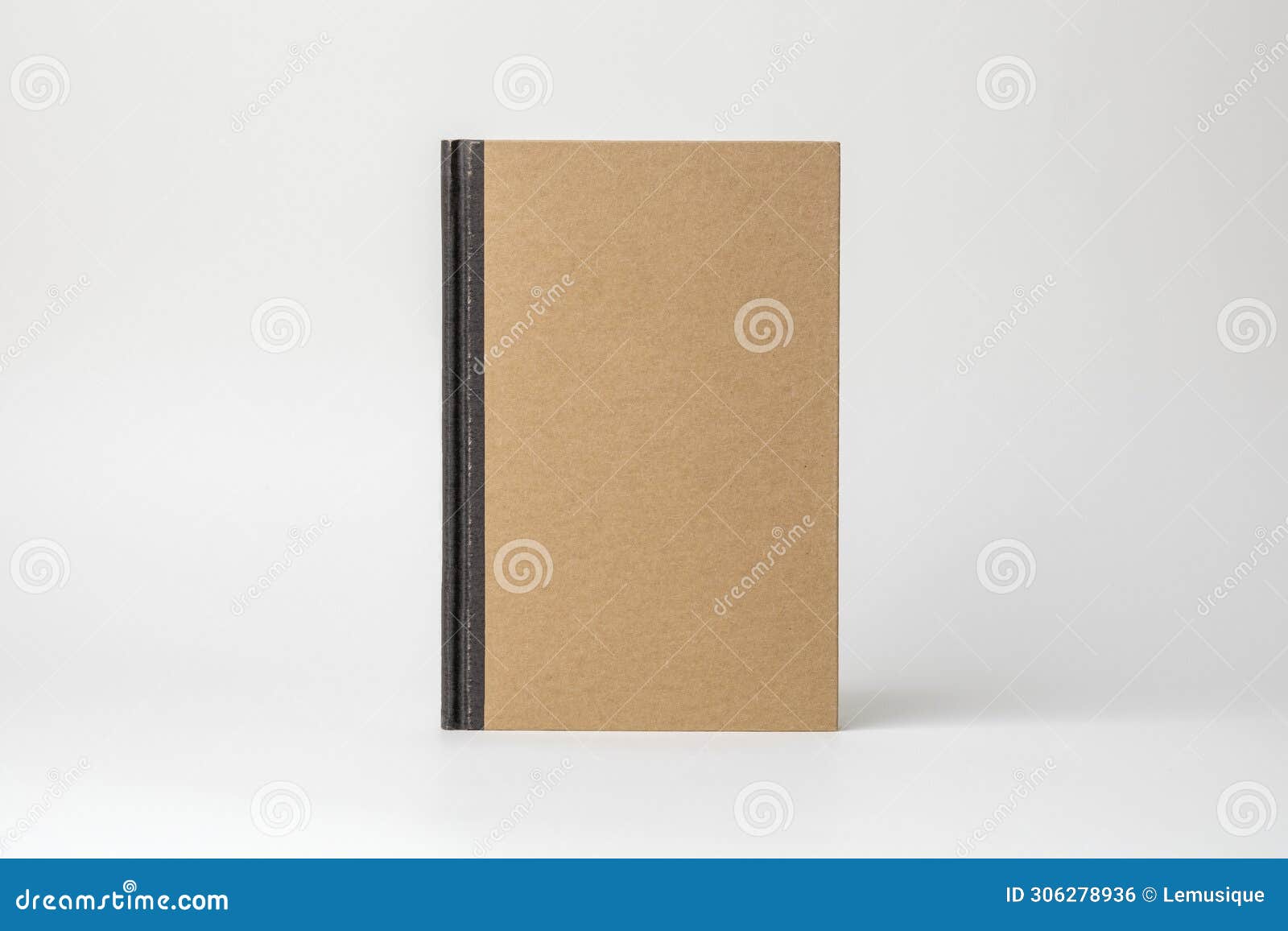 Blank Kraft Notebook Standing Upright on a White Background in Studio ...