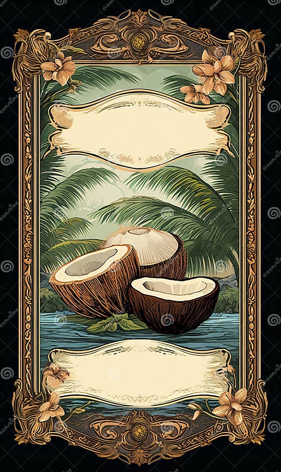 Blank Label for Adding Text. Coconut Complement the Flavor from Which ...