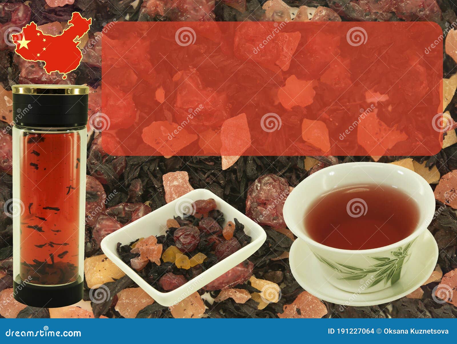 Chinese Fruit Tea. Blank for Label or Design on Tea Background before ...