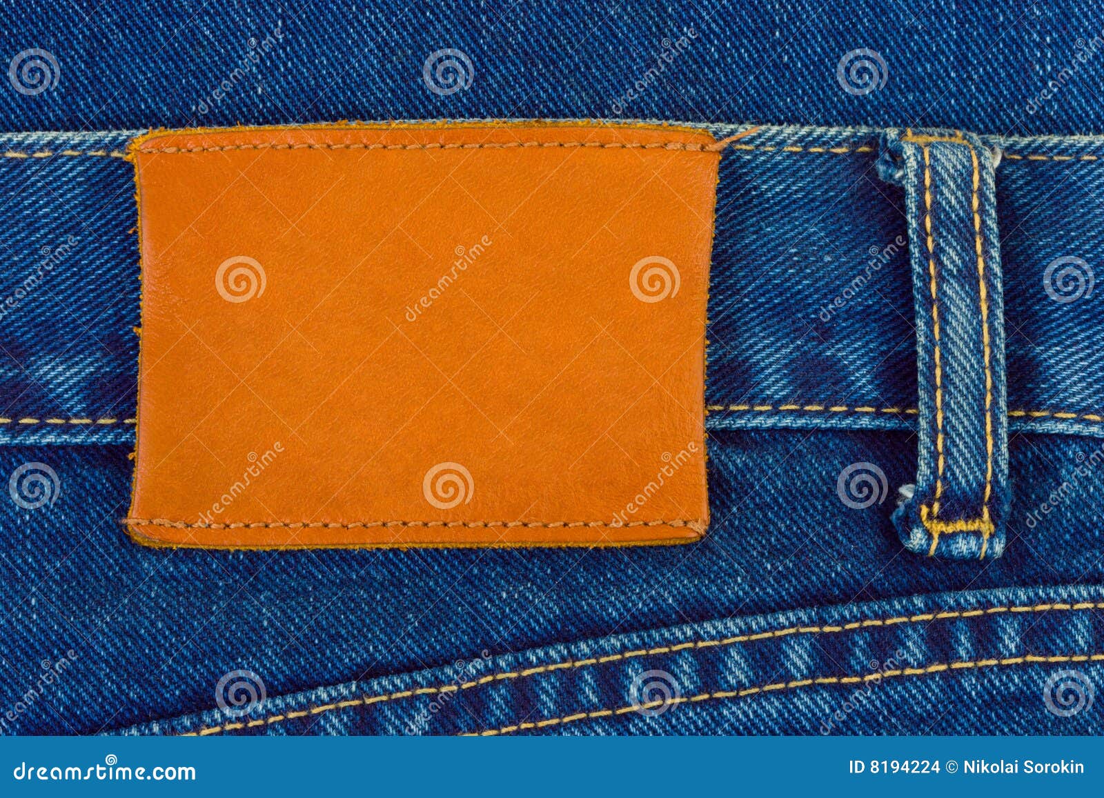 Blank label on jeans stock photo. Image of empty, diagonal - 8194224