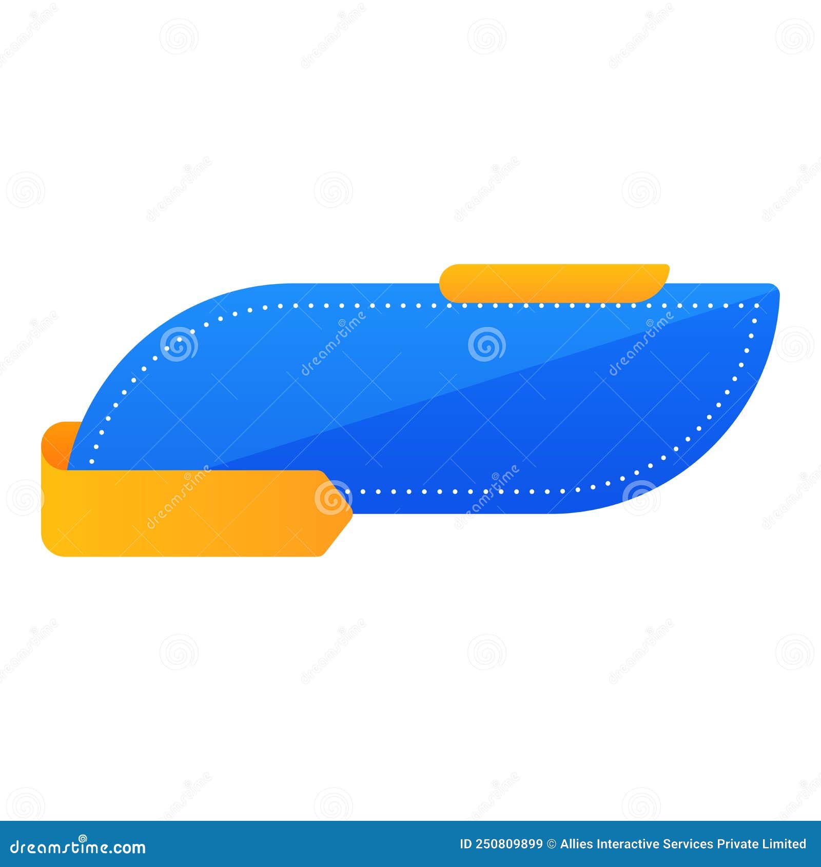 Blank Label or Tag Element in Blue and Chrome Yellow Stock Illustration ...