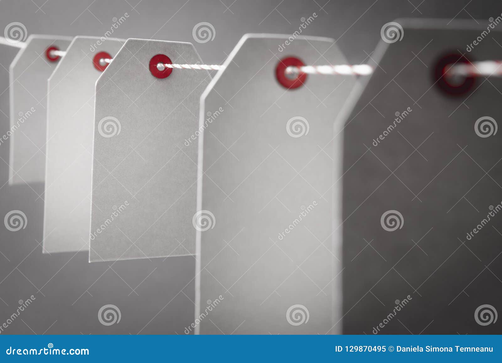 Blank label tied on a rope stock image. Image of close - 129870495