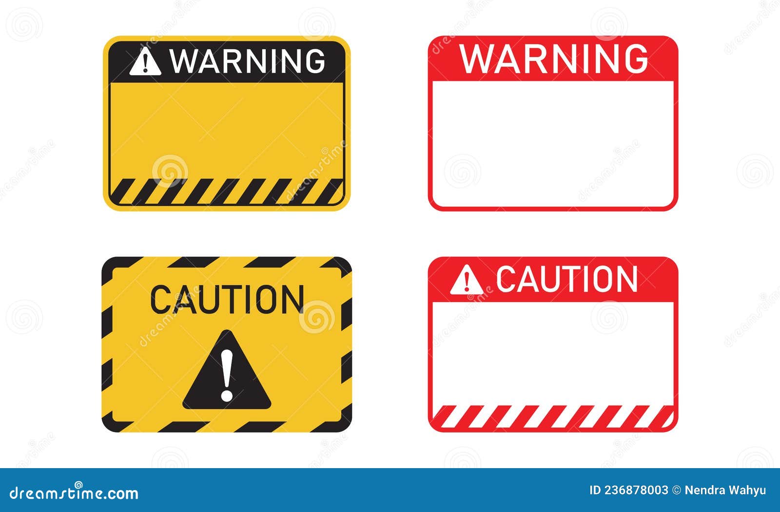 Blank Label of Warning and Caution Sticker Template Set. Stock ...