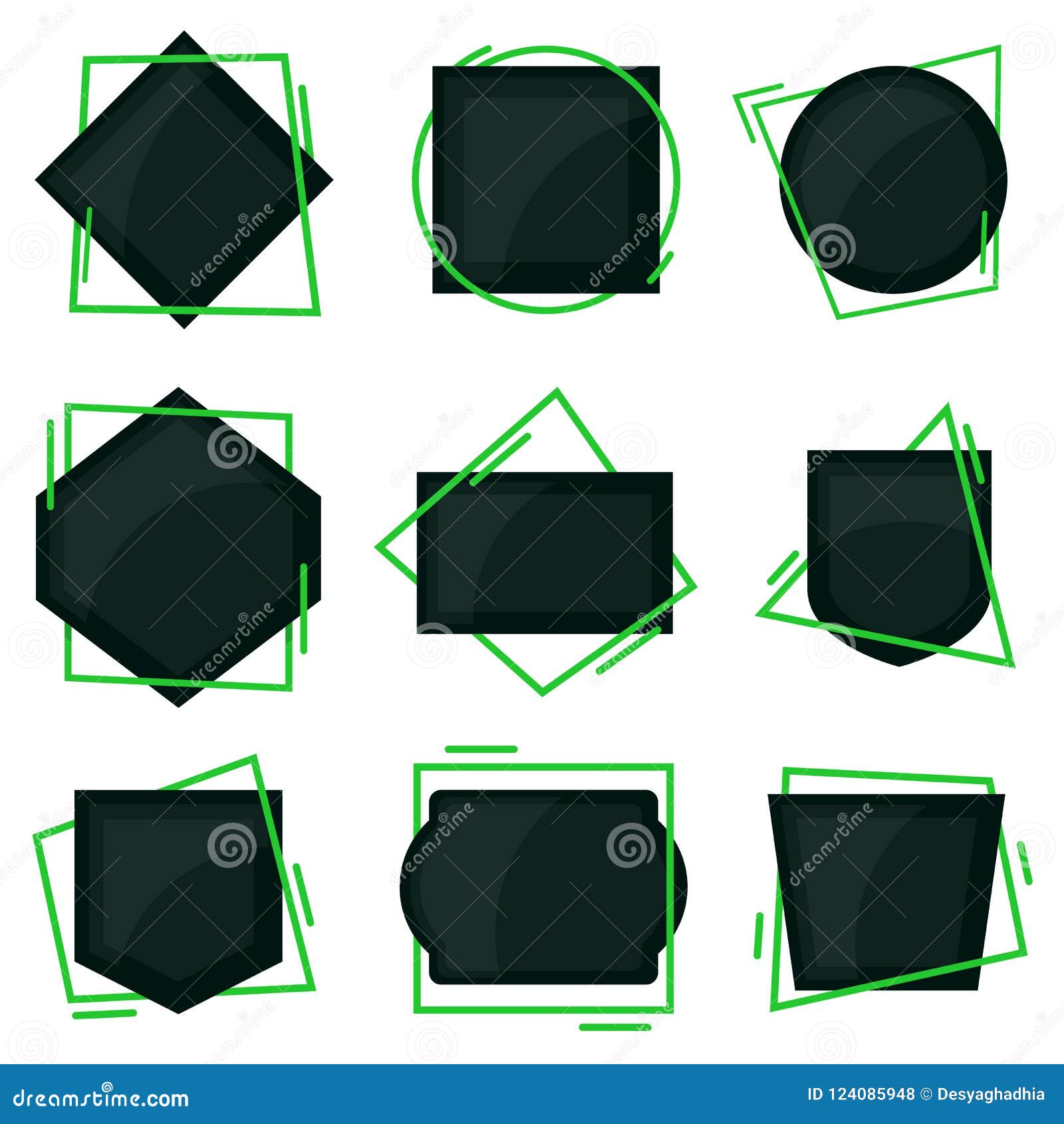 Modern Frames Design Collection for Labels, Stickers and Banners. Stock ...