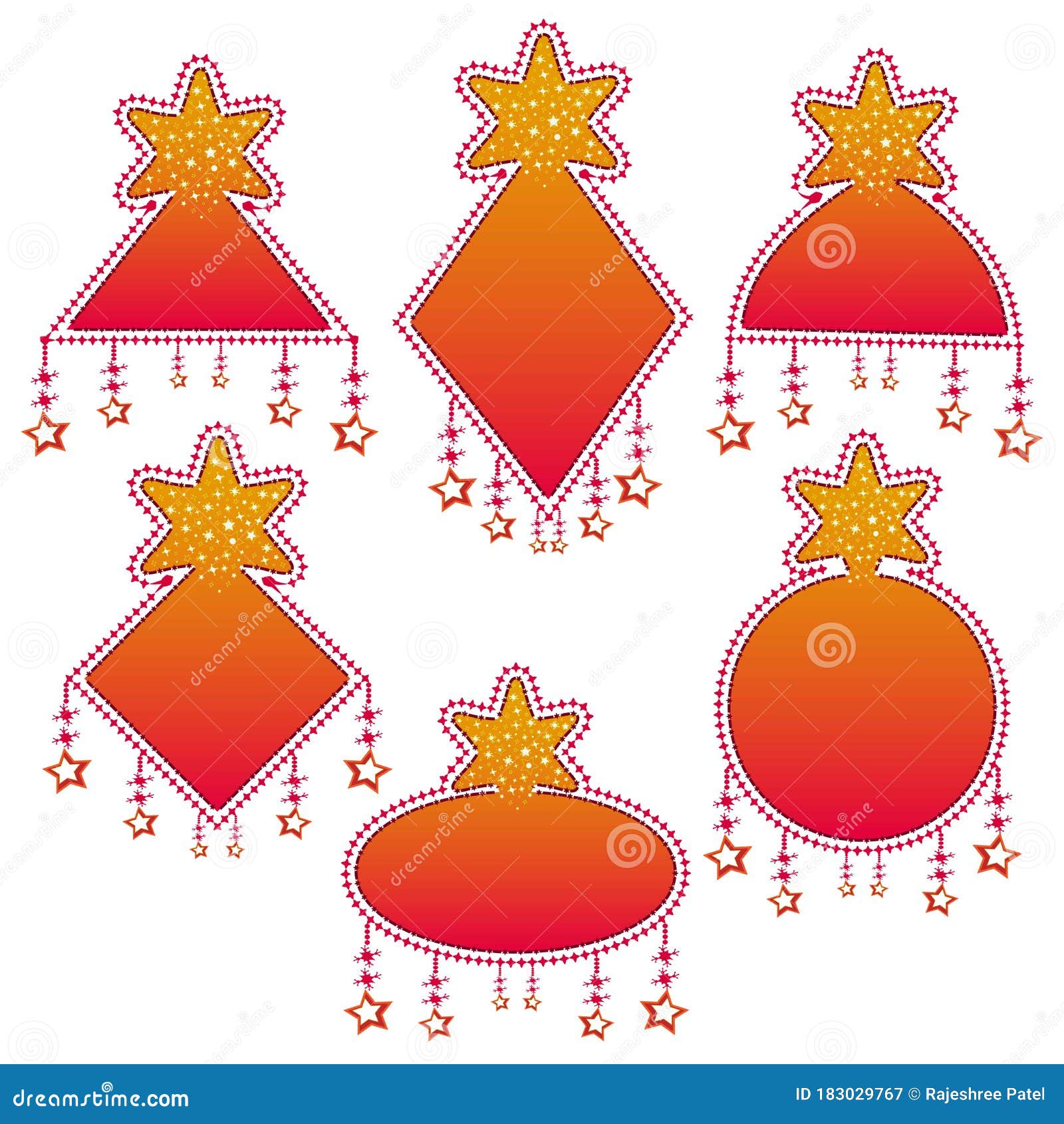 Star Labels Set. Blank Frames Collection. Star Shape Stickers. Vector ...