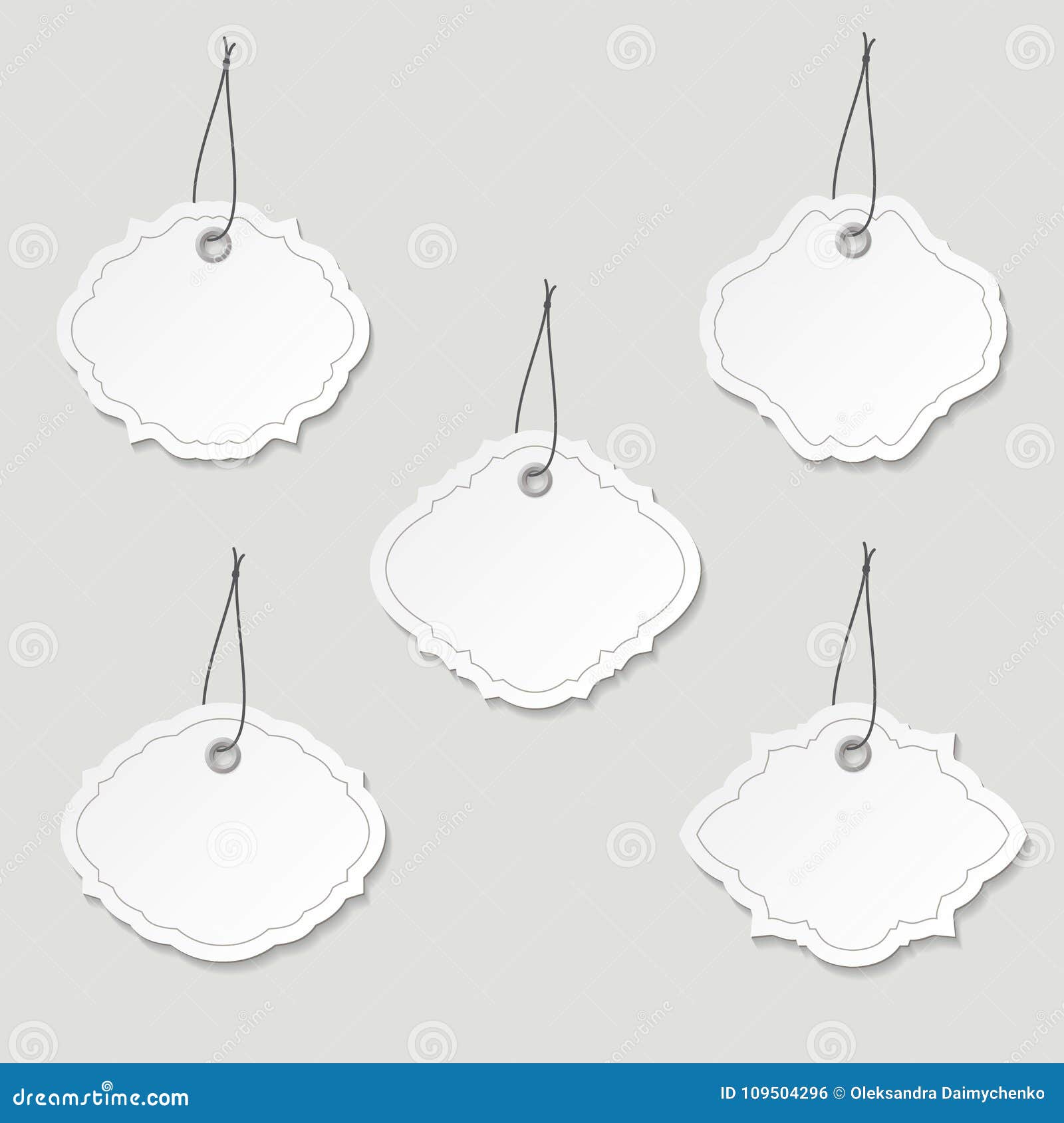 Blank labels set. stock illustration. Illustration of cardboard - 109504296