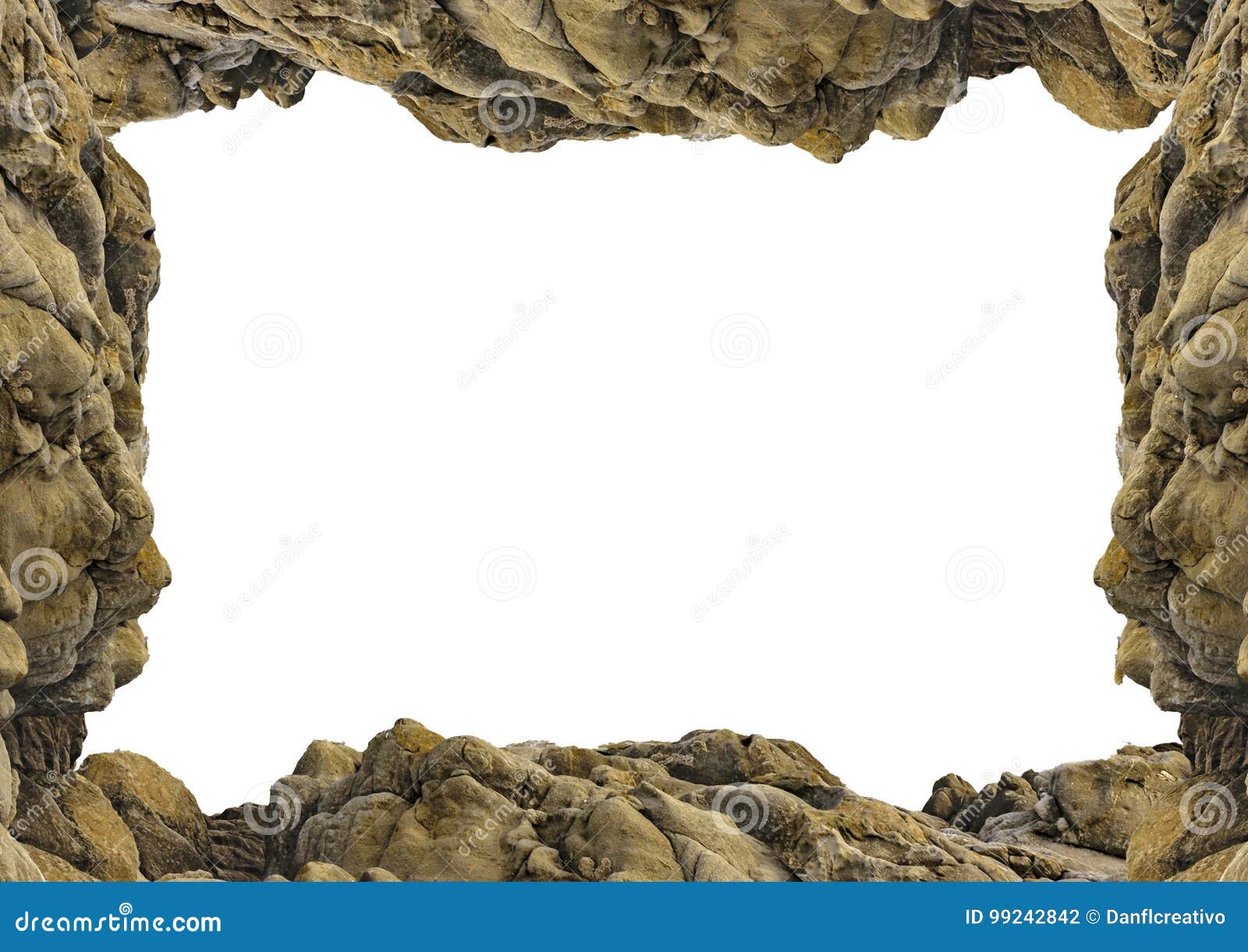 Blank Landscape Frame with Rocky Borders Stock Photo - Image of ...