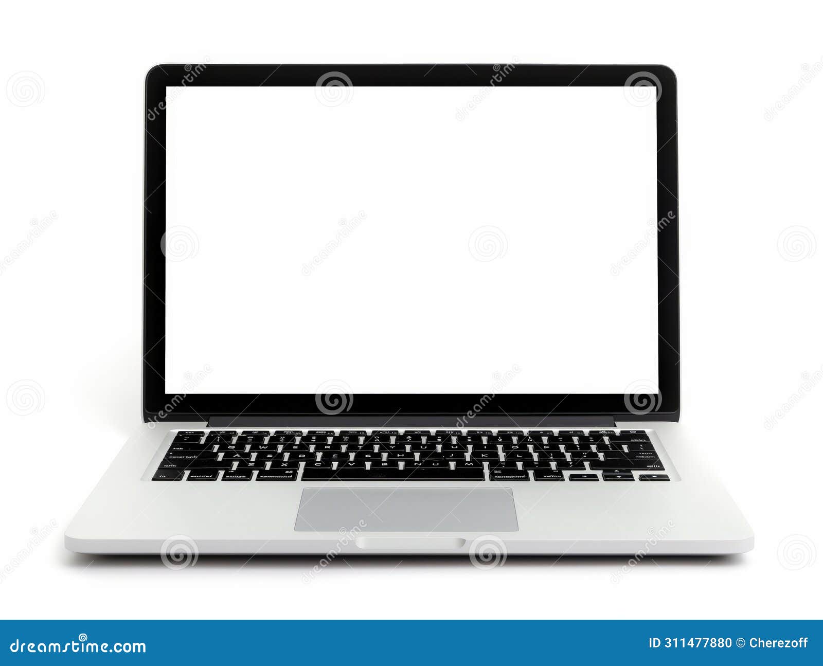 Blank Laptop Screen on White Background Stock Photo - Image of desktop ...