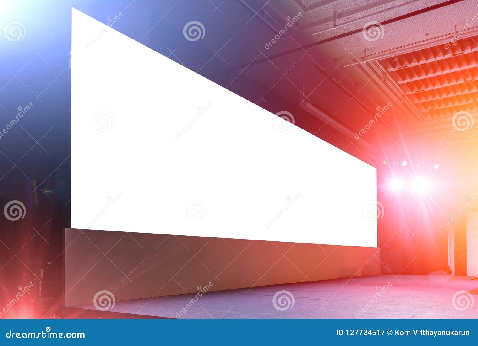 Blank Large Led Billboard Screen Panel Background on Event Light and ...
