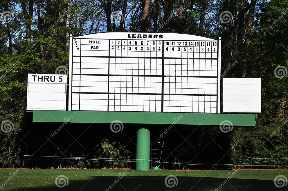Blank Leader Board at Masters Editorial Photography - Image of board ...