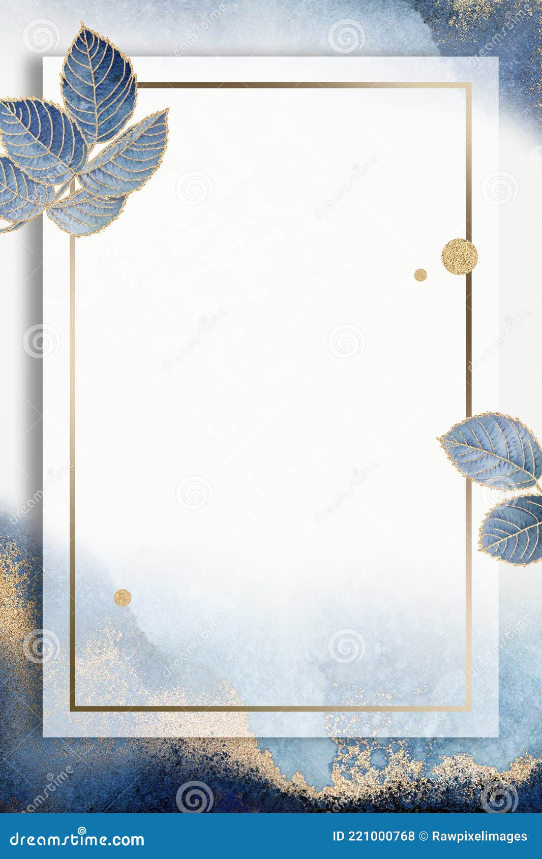 Blank Leafy Golden Rectangle Frame Vector Stock Photography | CartoonDealer.com #221000768