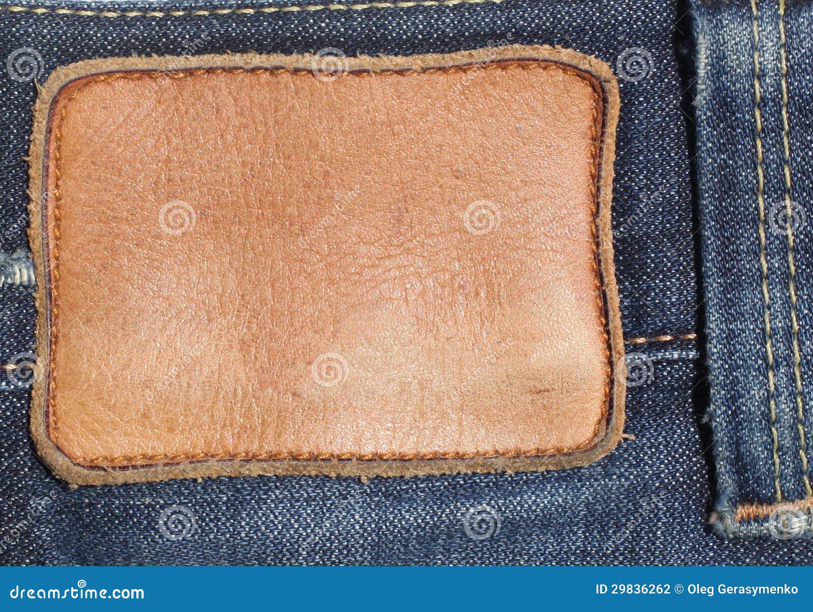 Blank leather jeans label stock photo. Image of clothing - 29836262