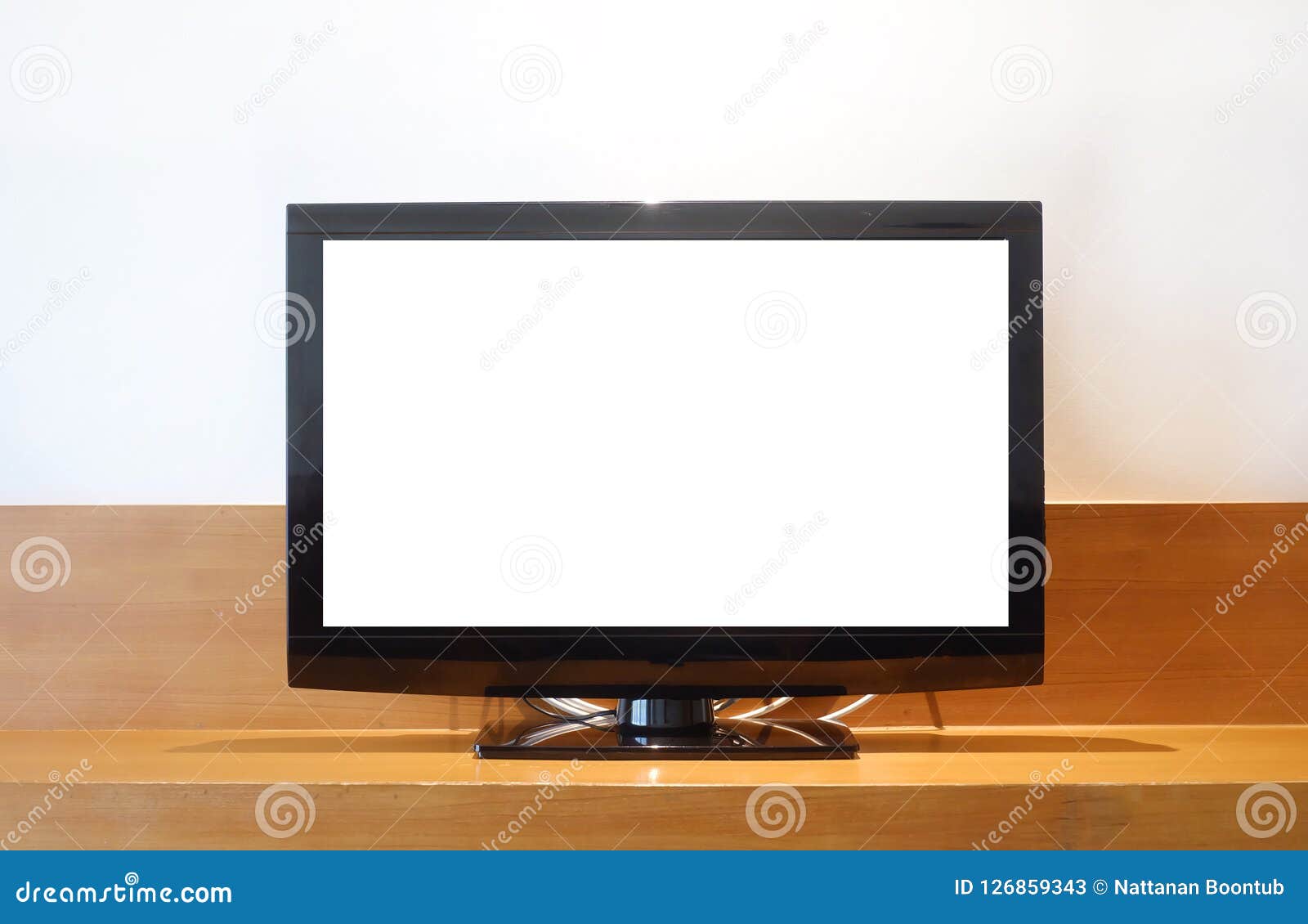 Blank LED TV on TV stock image. Image of mock, frame - 126859343
