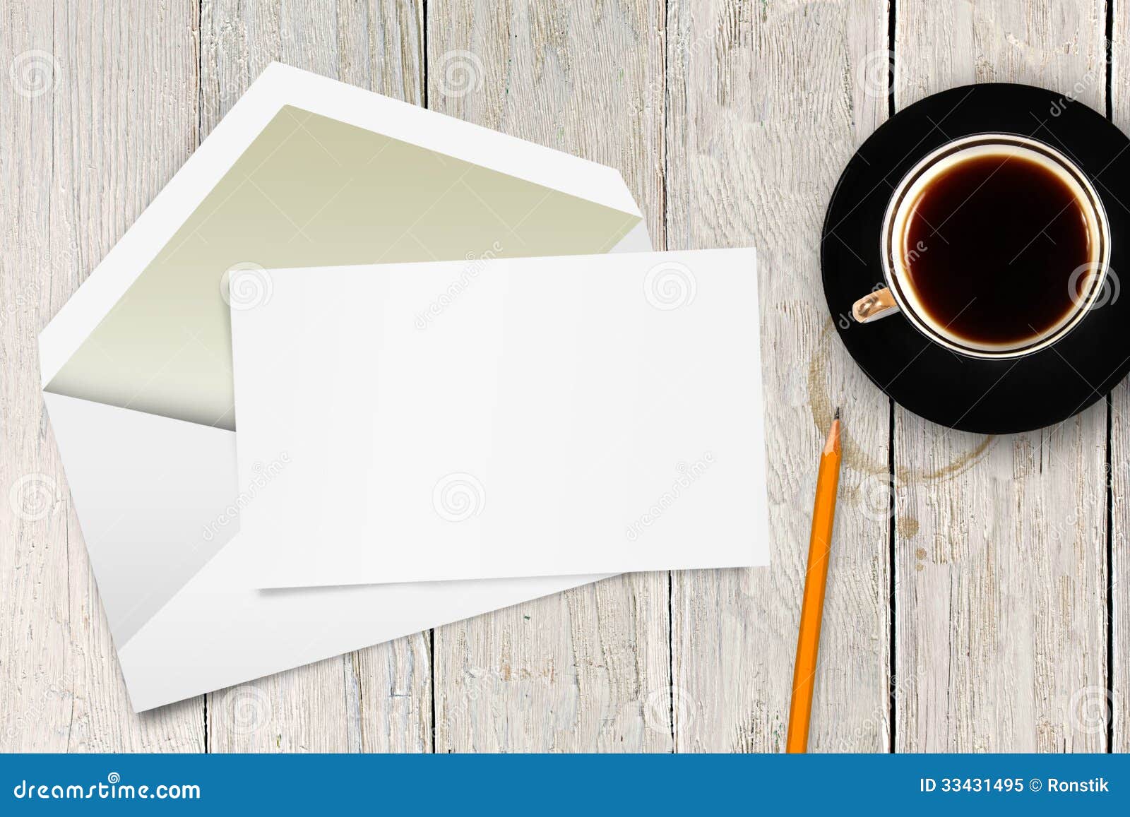 Blank Letter Envelope Template White Paper Texture Background Desk ...