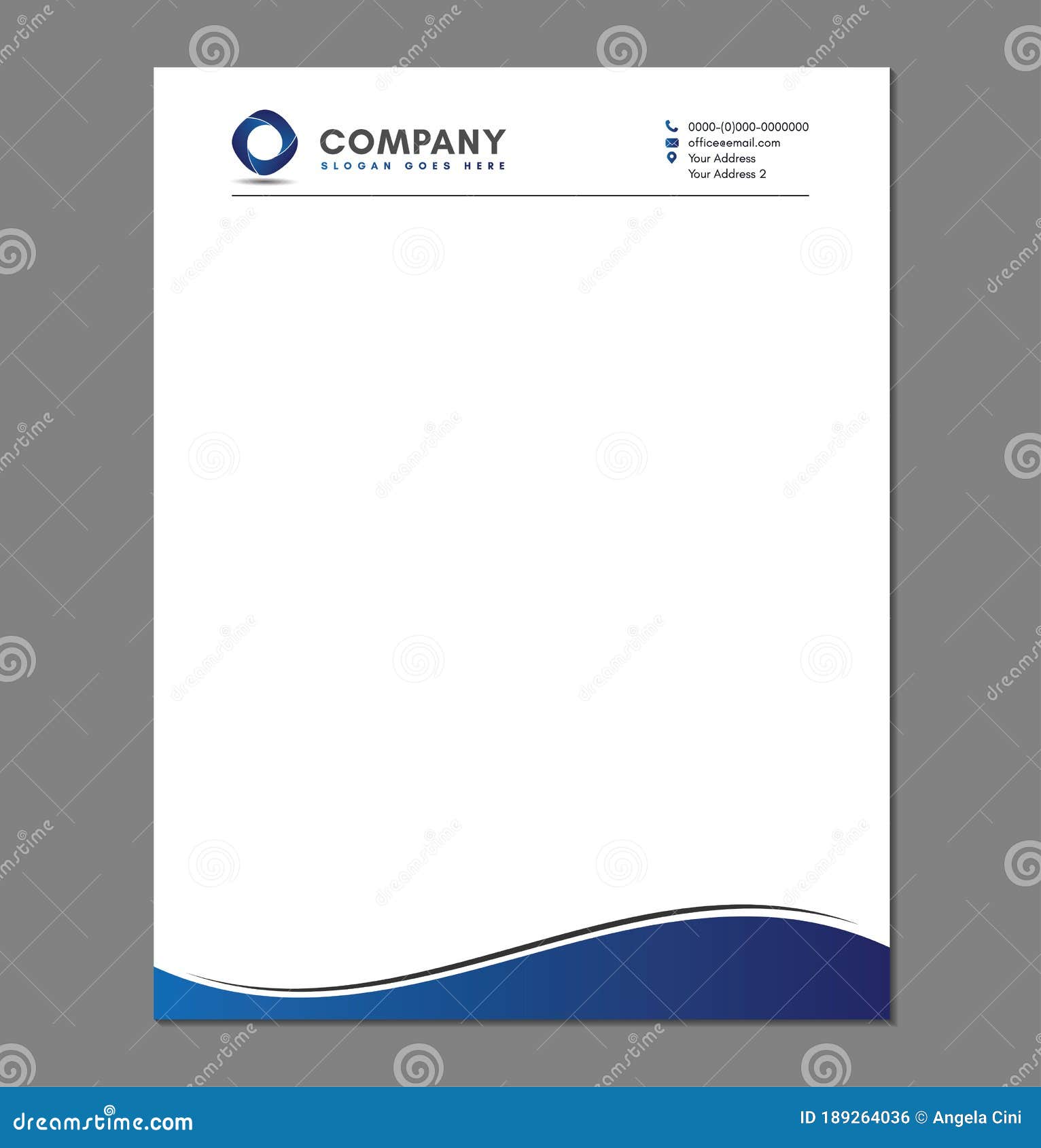 Blank Letterhead Postage Stamp. Watercolor Hand Drawn Illustration ...