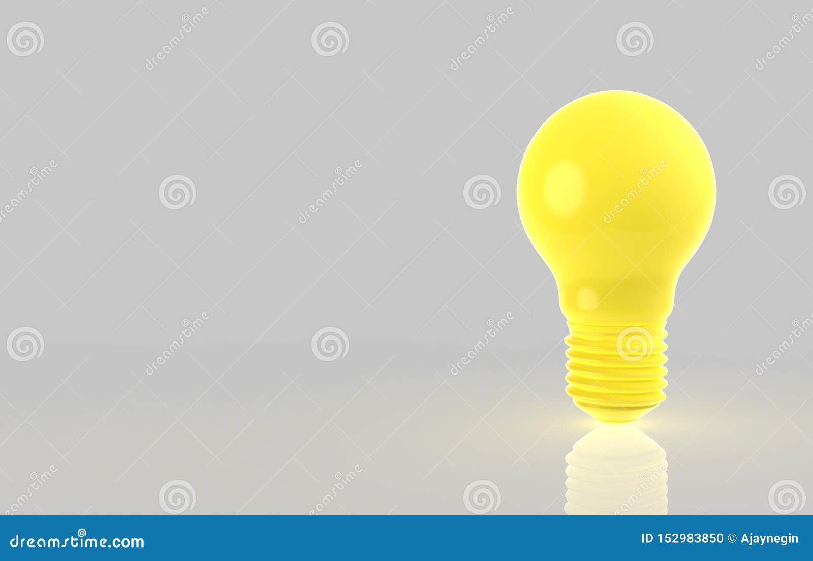 Blank Light Bulb on Gray Background with Stock Illustration ...