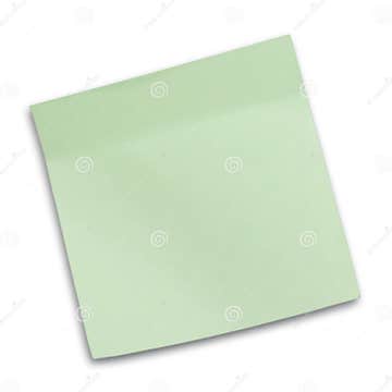 Blank Light Green Sticky Note on White Background, Top View Stock Image ...