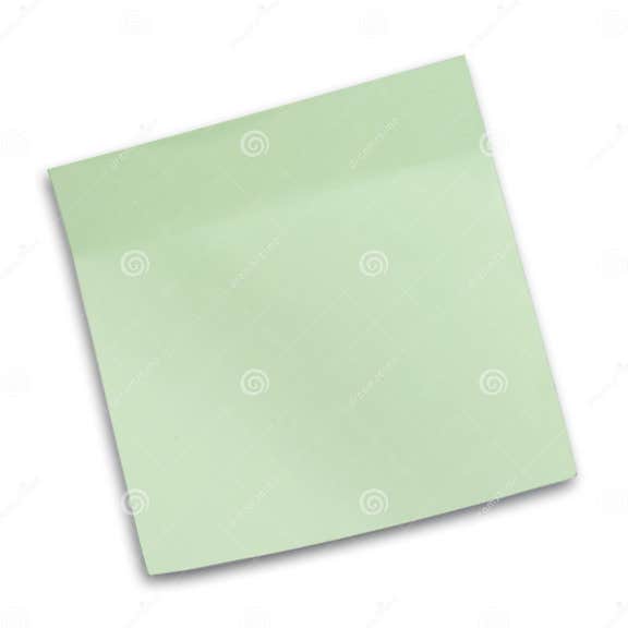 Blank Light Green Sticky Note on White Background, Top View Stock Image ...